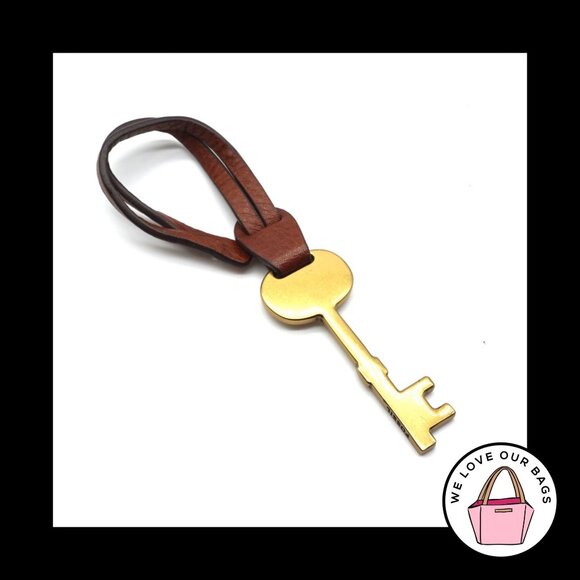 Fossil | Accessories | New Fossil Gold Brass Key Brown Leather Strap ...